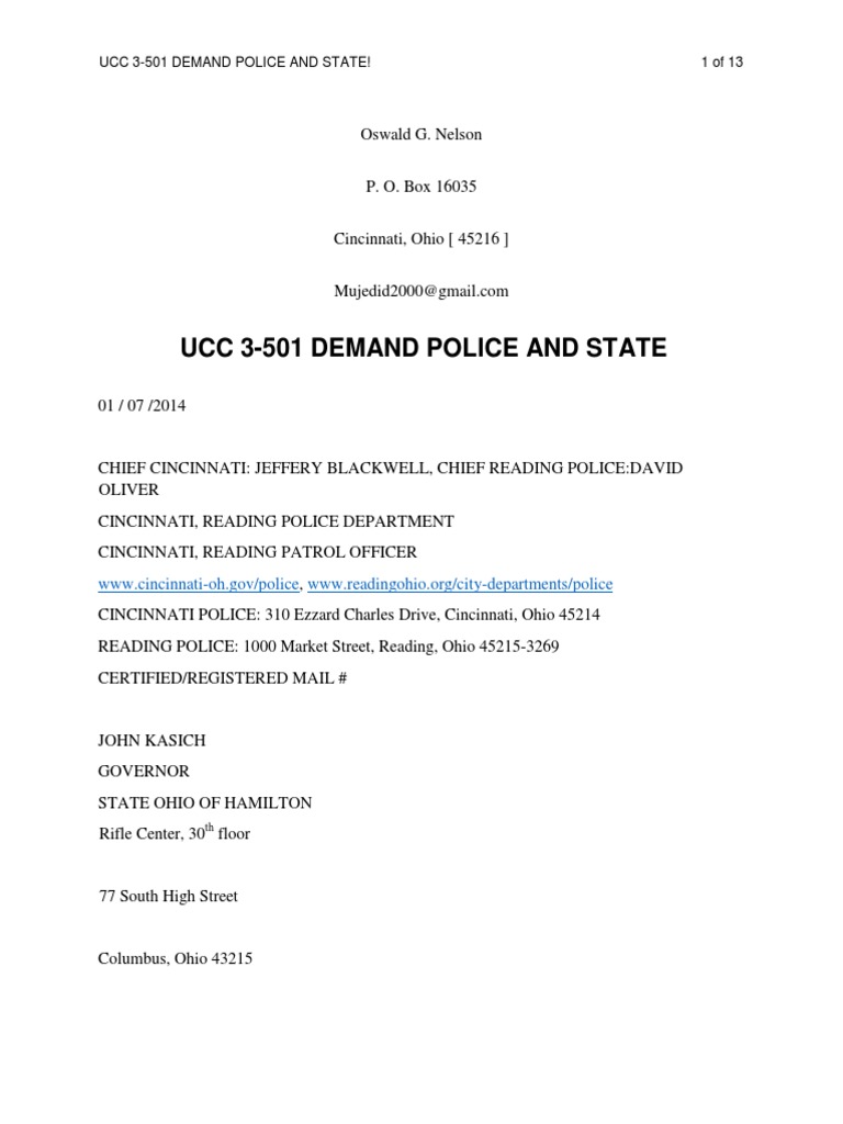 Ucc 3-501 Demand Police and State | Download Free PDF | Security Guard ...