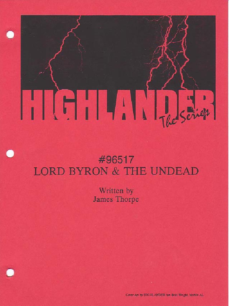 Highlander 5x19 - The Modern Prometheus | PDF | Mary Shelley | Lord Byron
