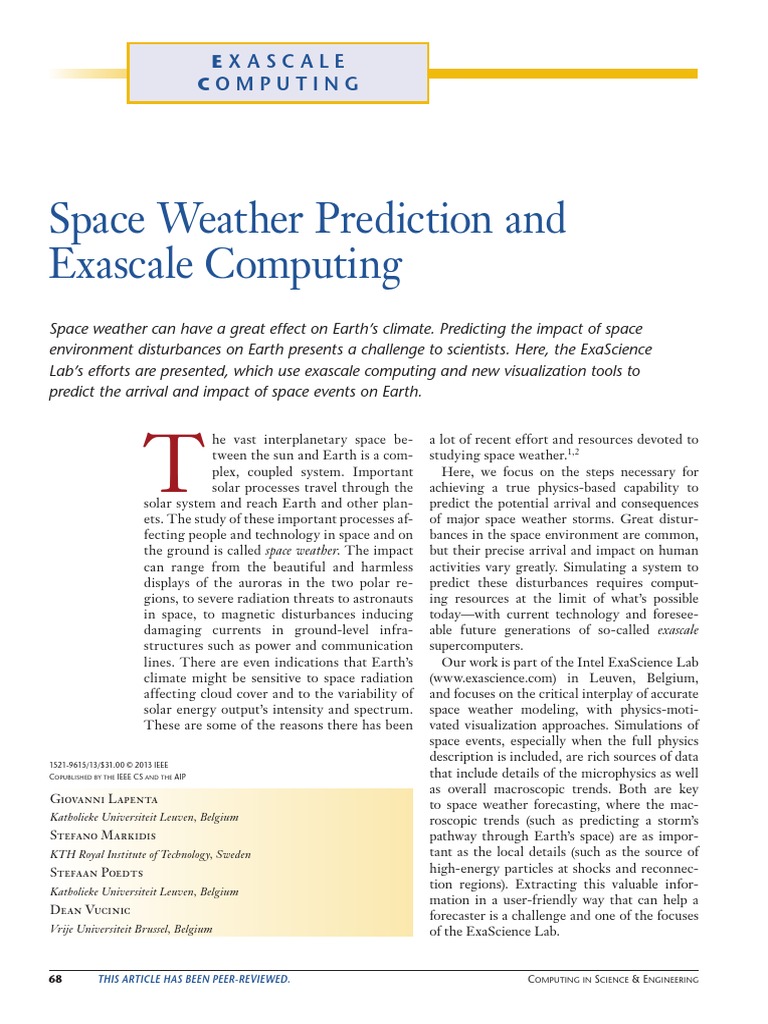Space Weather Prediction and | PDF | Plasma (Physics) | Space Weather