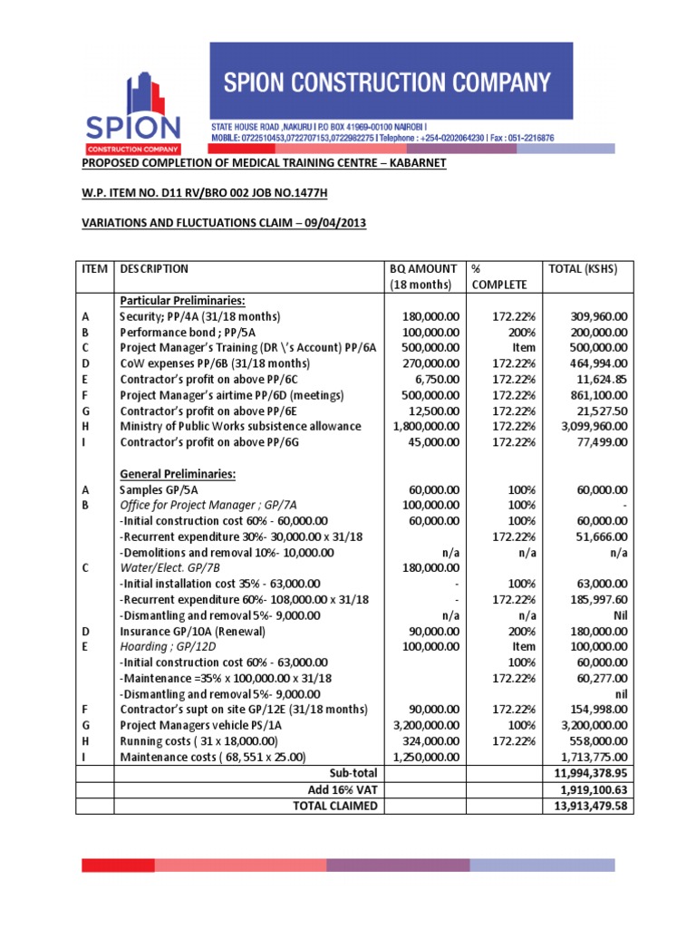 Variations and Fluctuations Claim Report | PDF