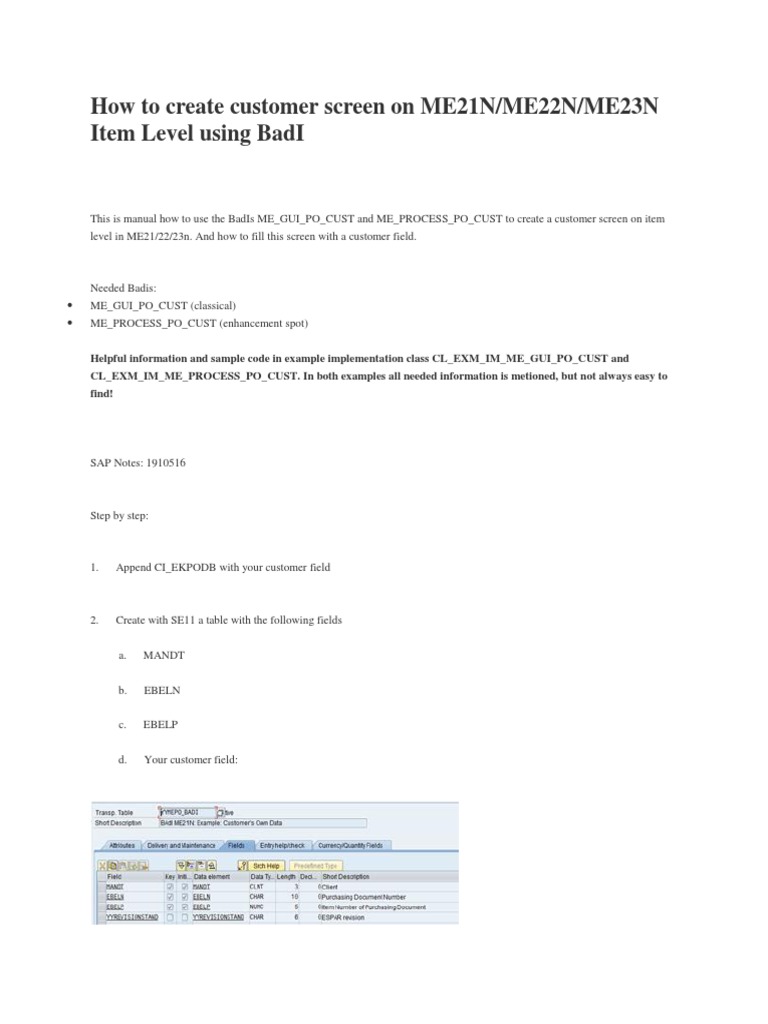 How To Create Customer Screen On ME21N | PDF | Method (Computer ...