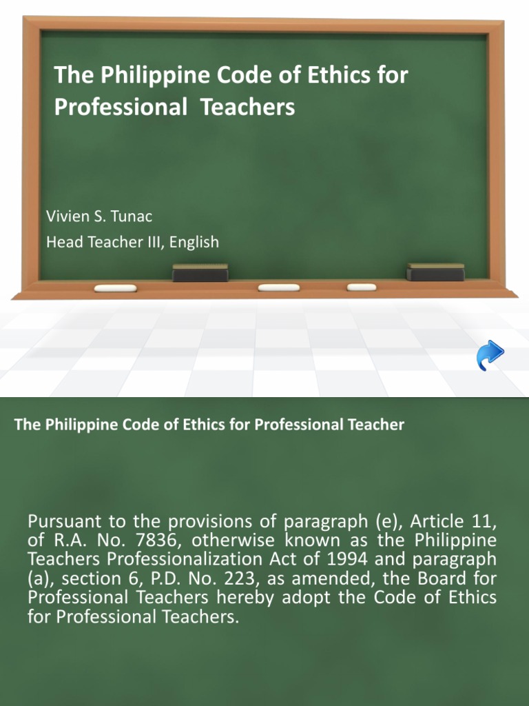 The Philippine Code of Ethics For Professional Teachers | PDF ...