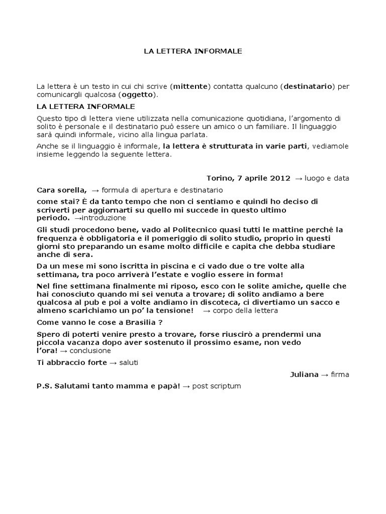 La Lettera Informale | PDF