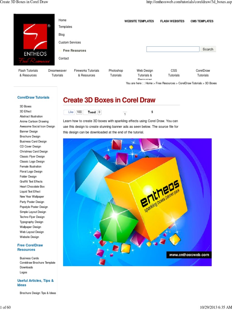 Create 3D Boxes in Corel Draw | PDF | Adobe Flash | Websites