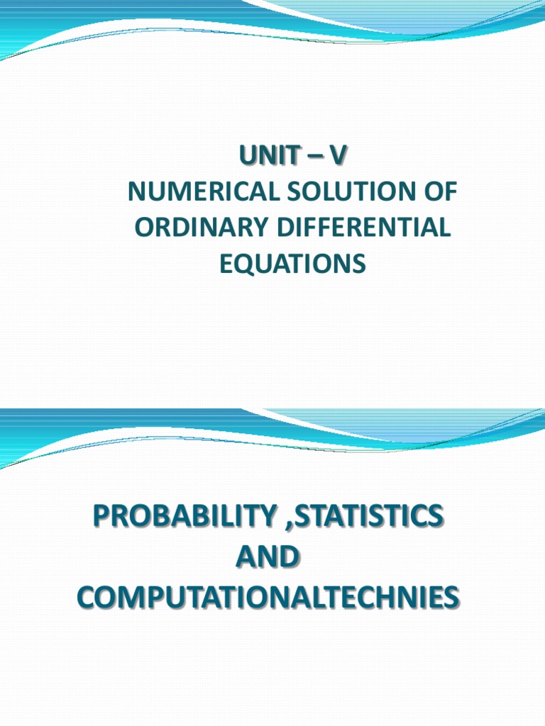 Numerical Solution of Ordinary Differential Equations | PDF | Numerical ...