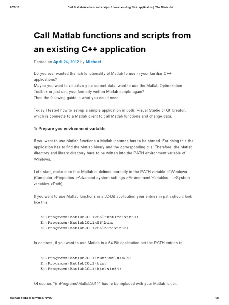 Call Matlab Functions And Scripts From An Existing C Application The Black Hat Pdf