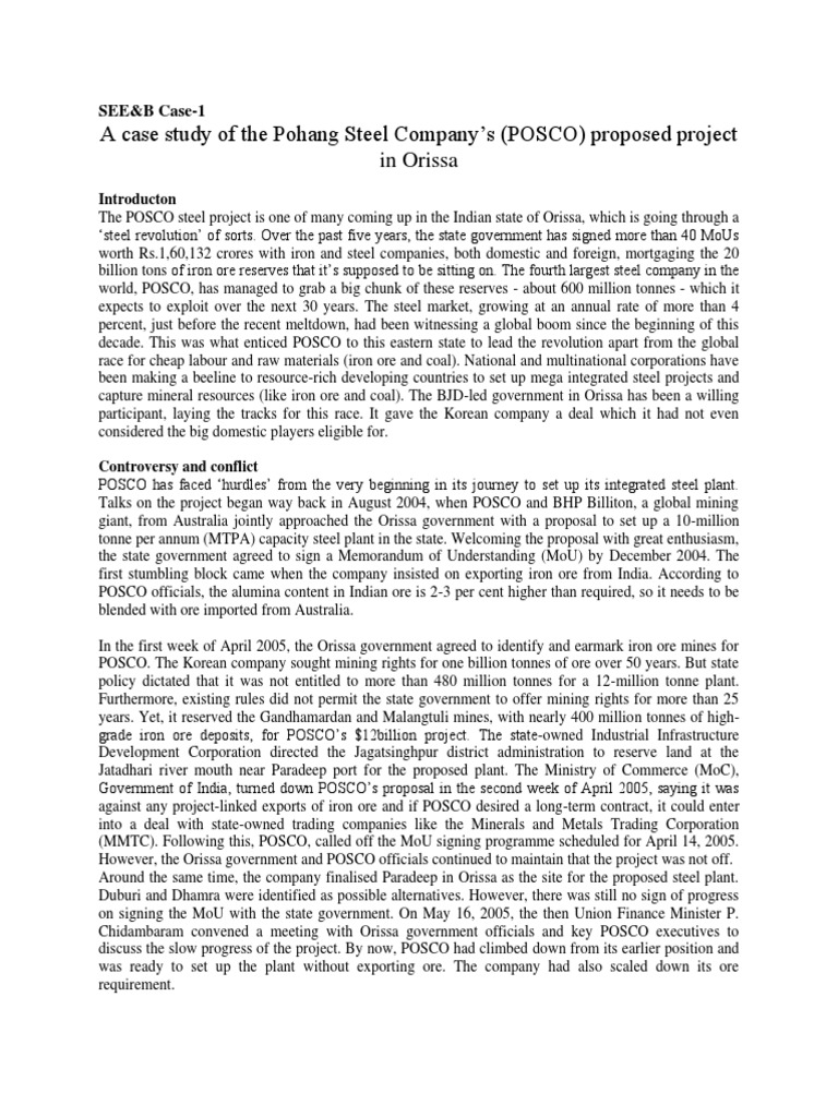 Posco Case | PDF | Iron Ore | Mining
