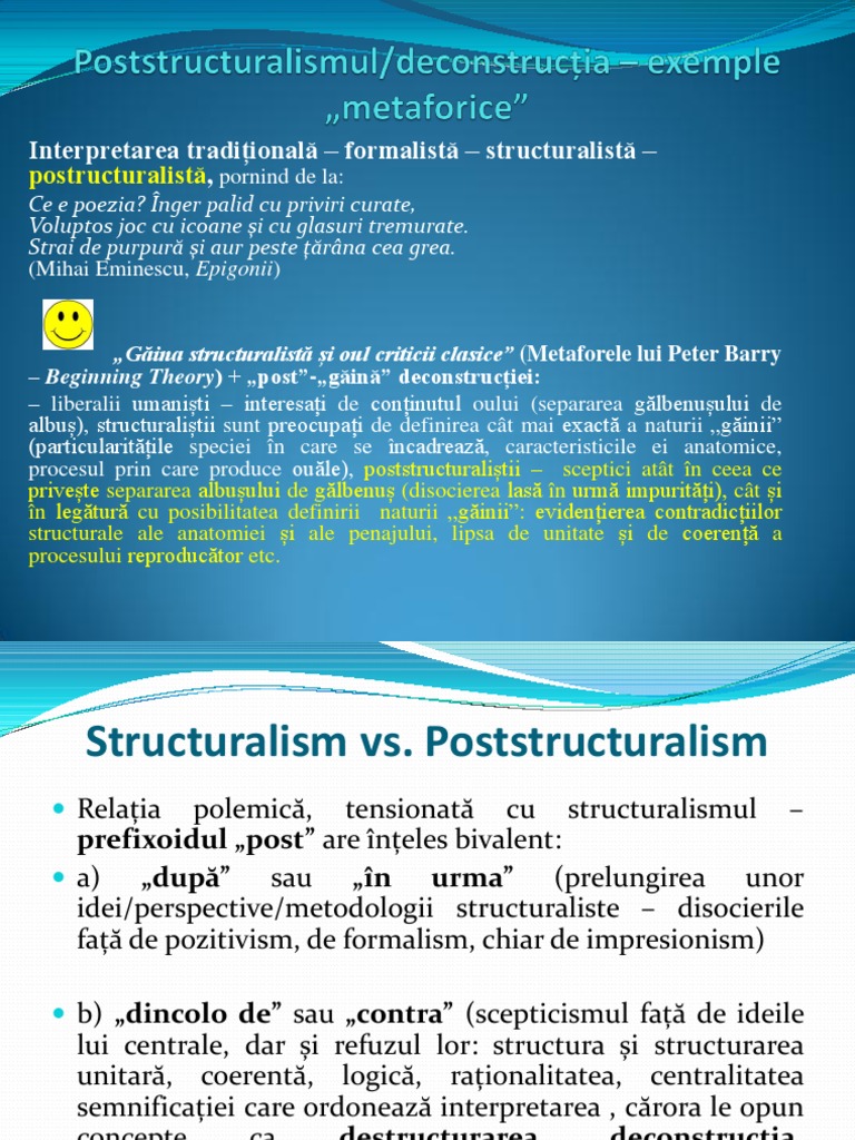 Curs 11 Poststructuralismul Si Deconstructia | PDF