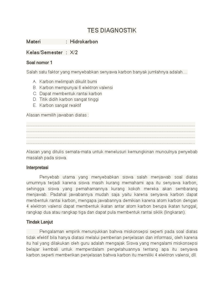 Tes Diagnostik | PDF | Metode & Bahan Ajar | Sains & Matematika