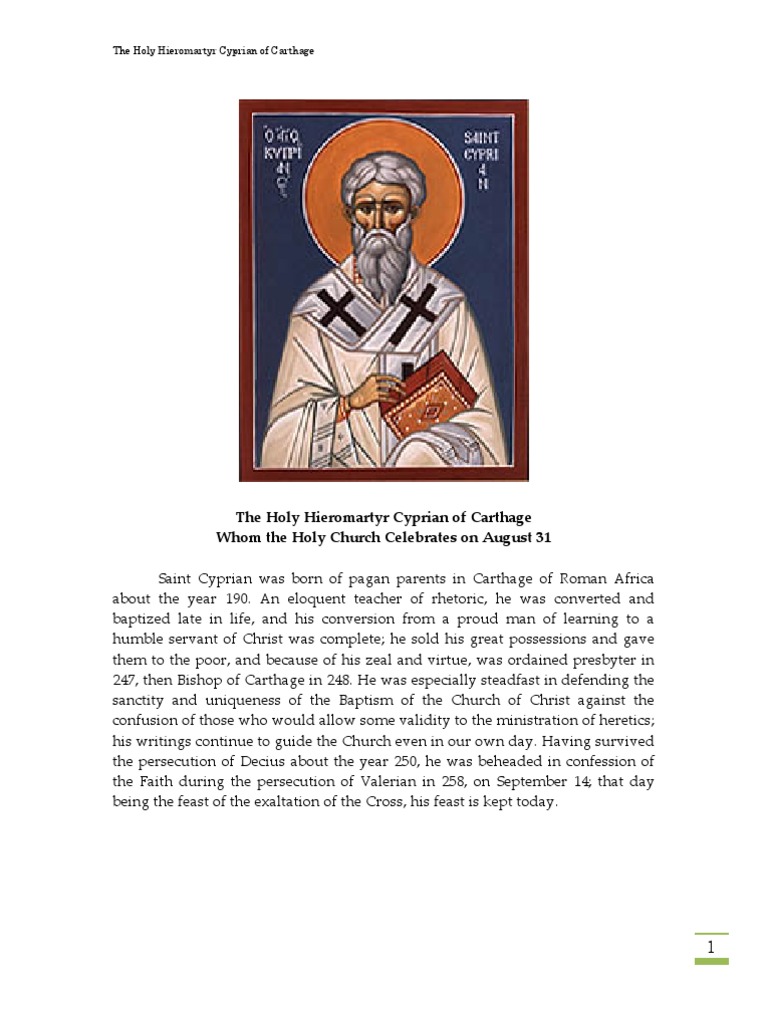 31 Cyprian of Carthage | Eastern Orthodox Church | Baptism