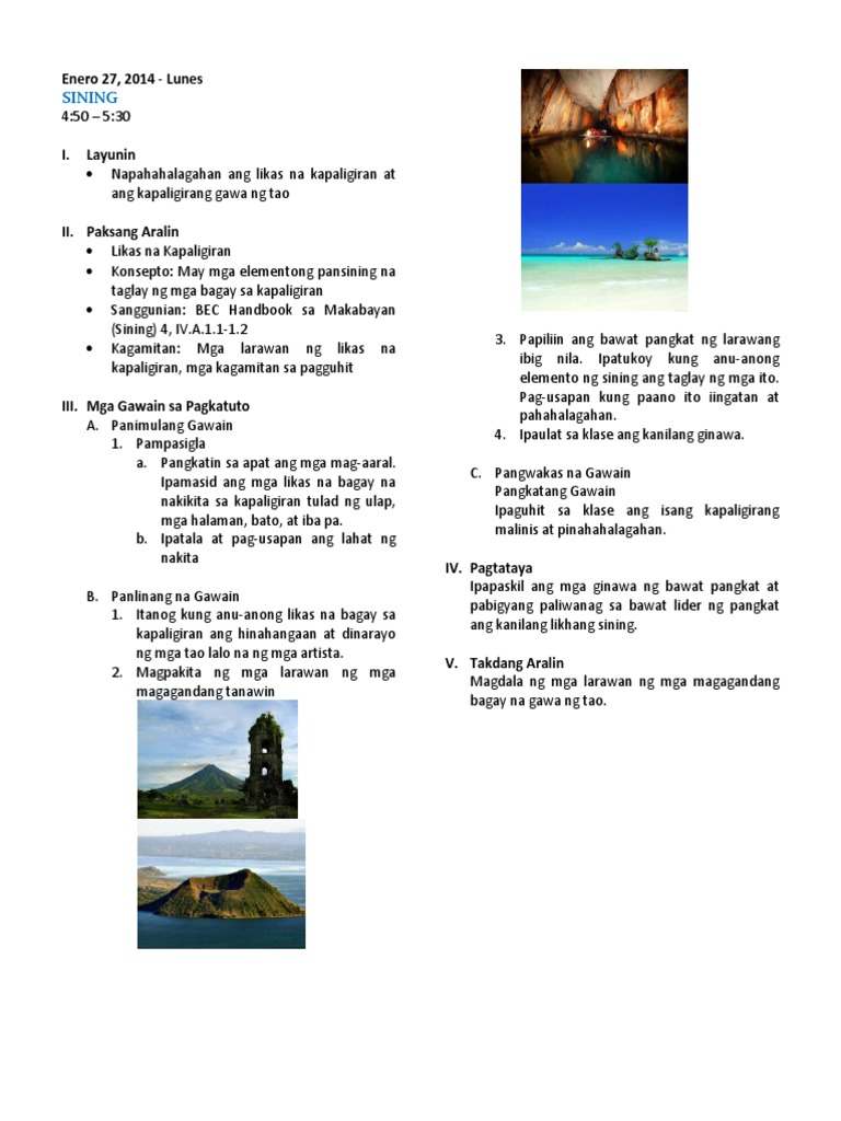 Banghay Aralin Sa SIning 4 | PDF