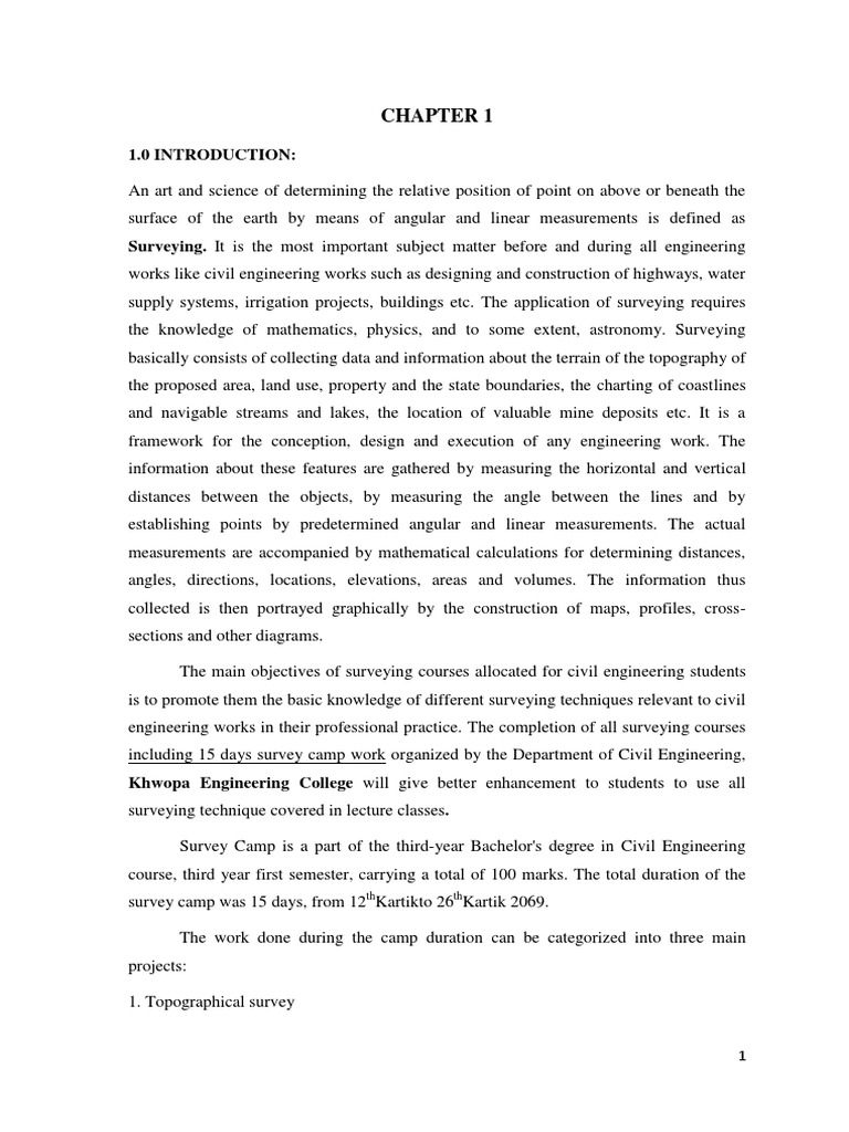 Theory of Survey Camp Final | PDF | Topography | Surveying