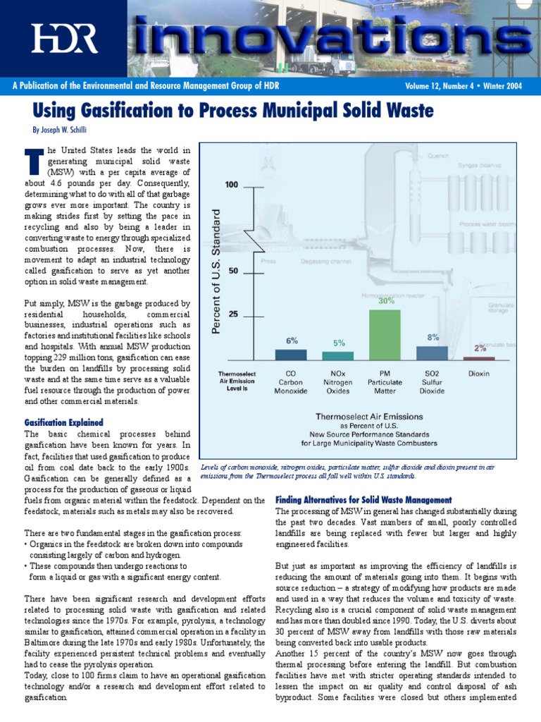 Using Gasification to Process Municipal Solid Waste: An Emerging ...