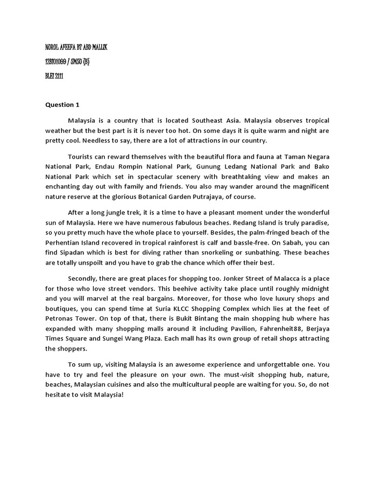 Malaysia Essay | PDF