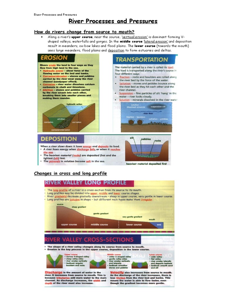 5 - River Processes and Pressures | PDF | Flood | Estuary