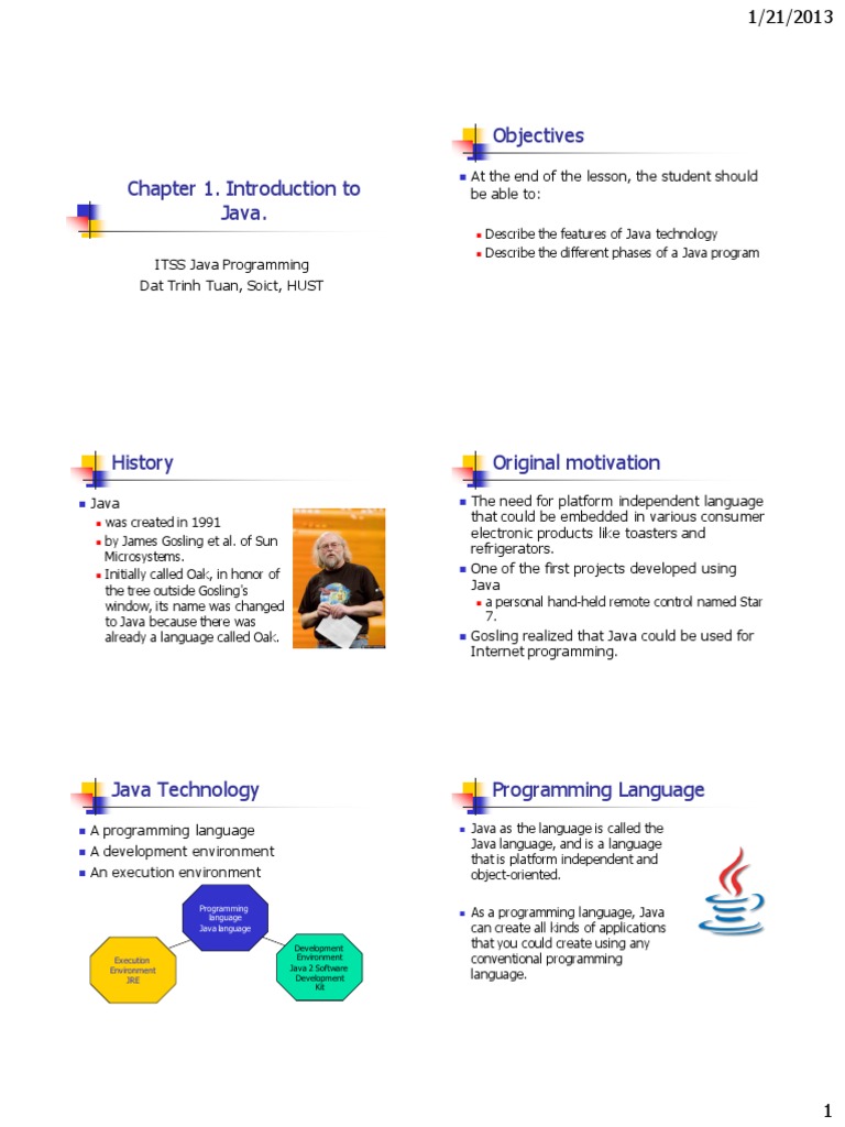 Objectives: Programming Language Java Language | PDF | Java Virtual ...