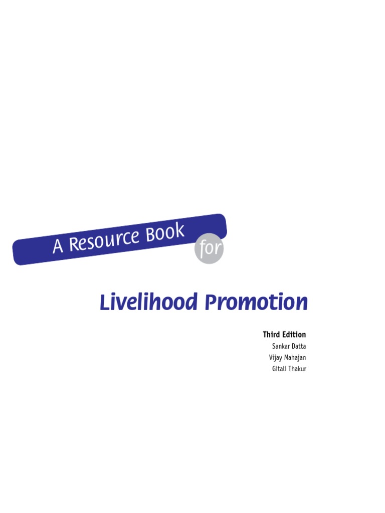 A Resource Book For Livelihood Promotion - 3rd Edition | PDF | Poverty ...