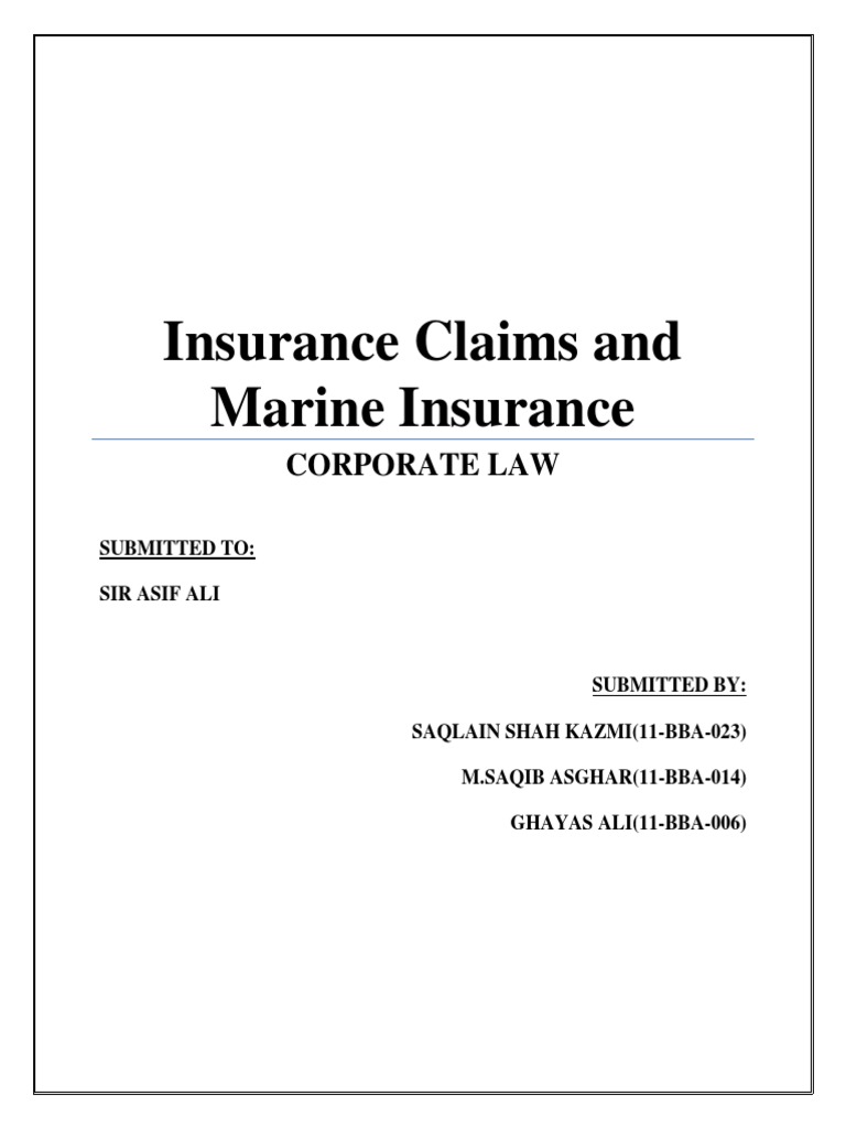 Marine Insurance | PDF | Insurance | Common Law