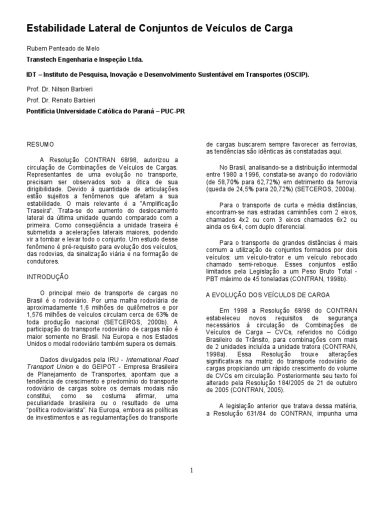 Estabilidade Lateral de Conjuntos de Carga Rev | PDF | Iniciativa ...