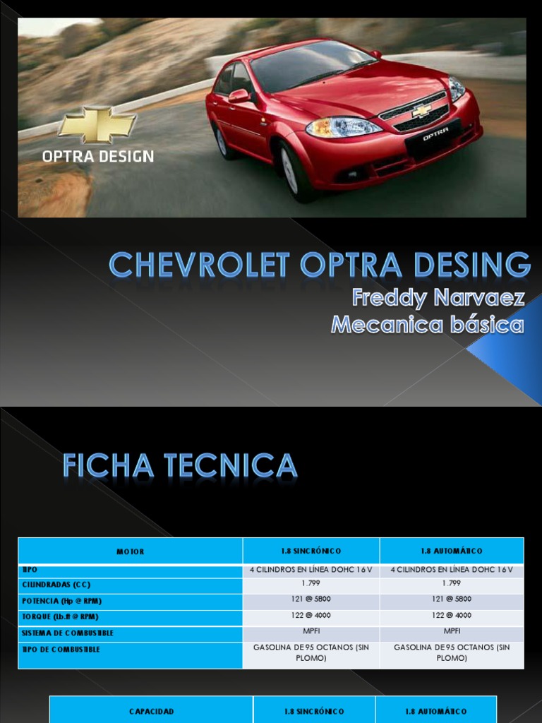 Chevrolet Optra Desing | PDF | Gasolina | Coche
