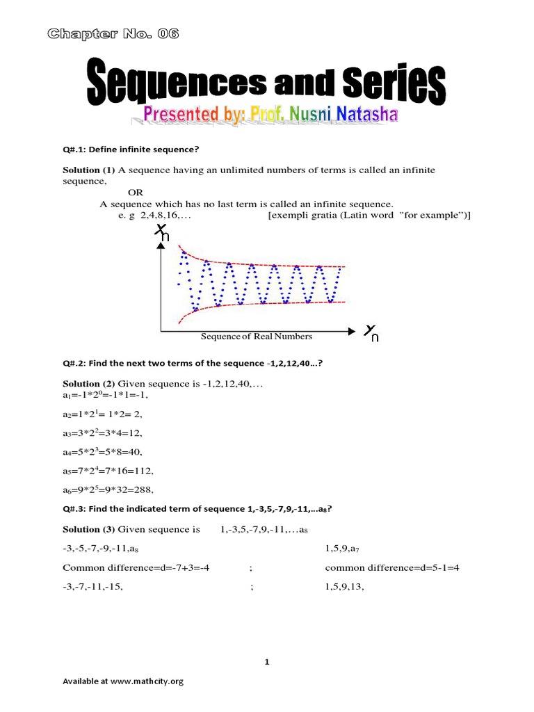 Infinite Sequences and Series Solutions | PDF | Teaching Methods ...