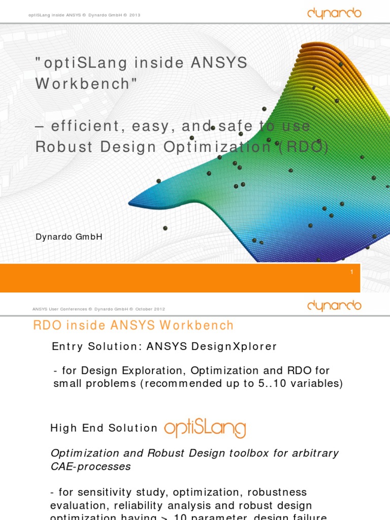 Optislang Inside Ansys | PDF | Sensitivity Analysis | Mathematical Optimization