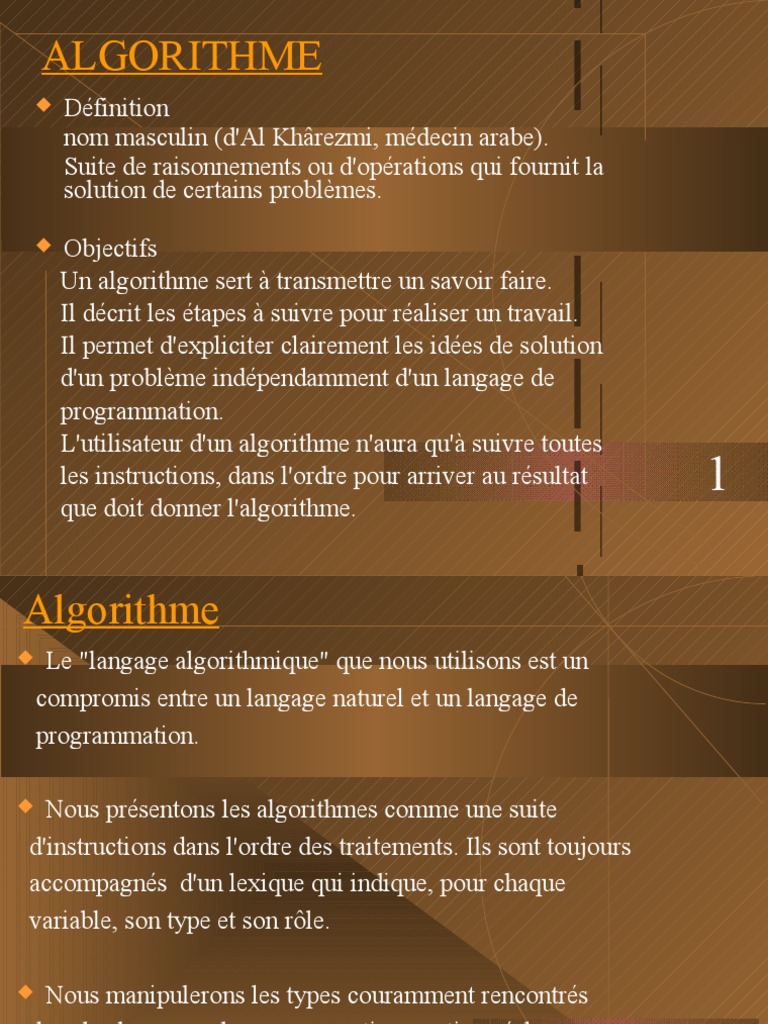 Cours Algorithmique | PDF | Structure de contrôle | Tableau (structure de données)