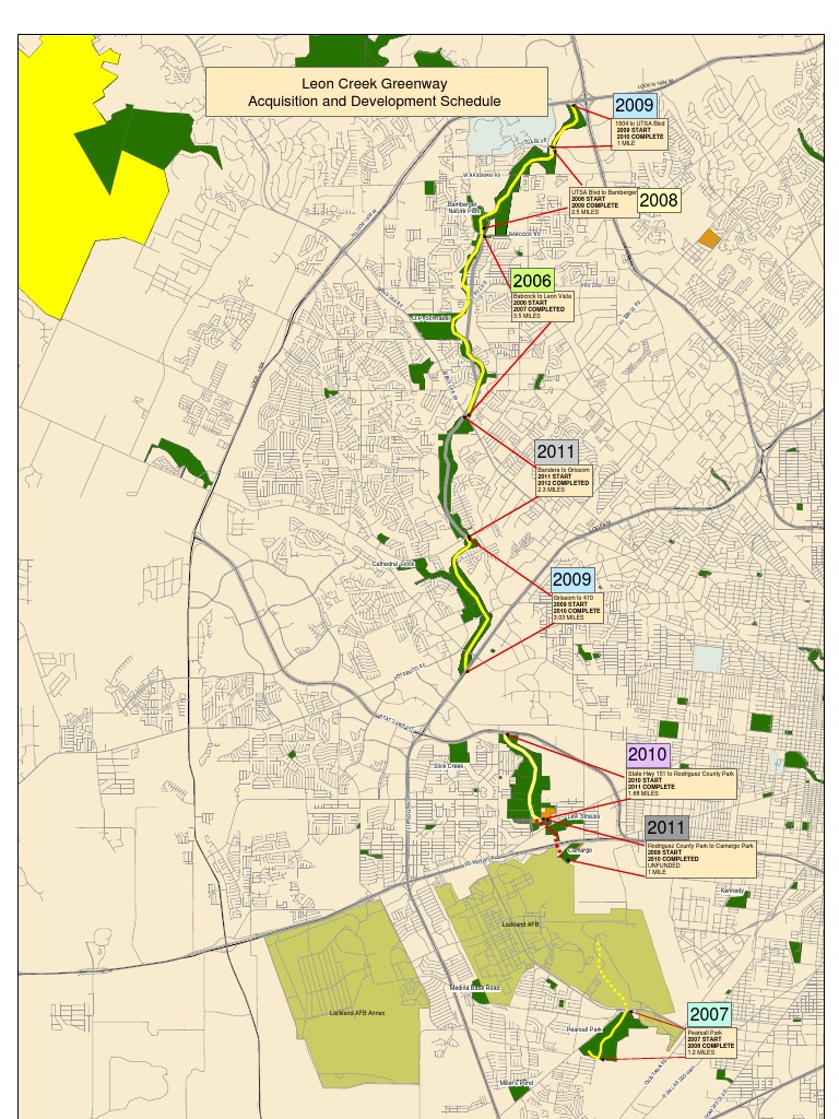 Leon Creek Greenway Map Pdf Trail Leisure