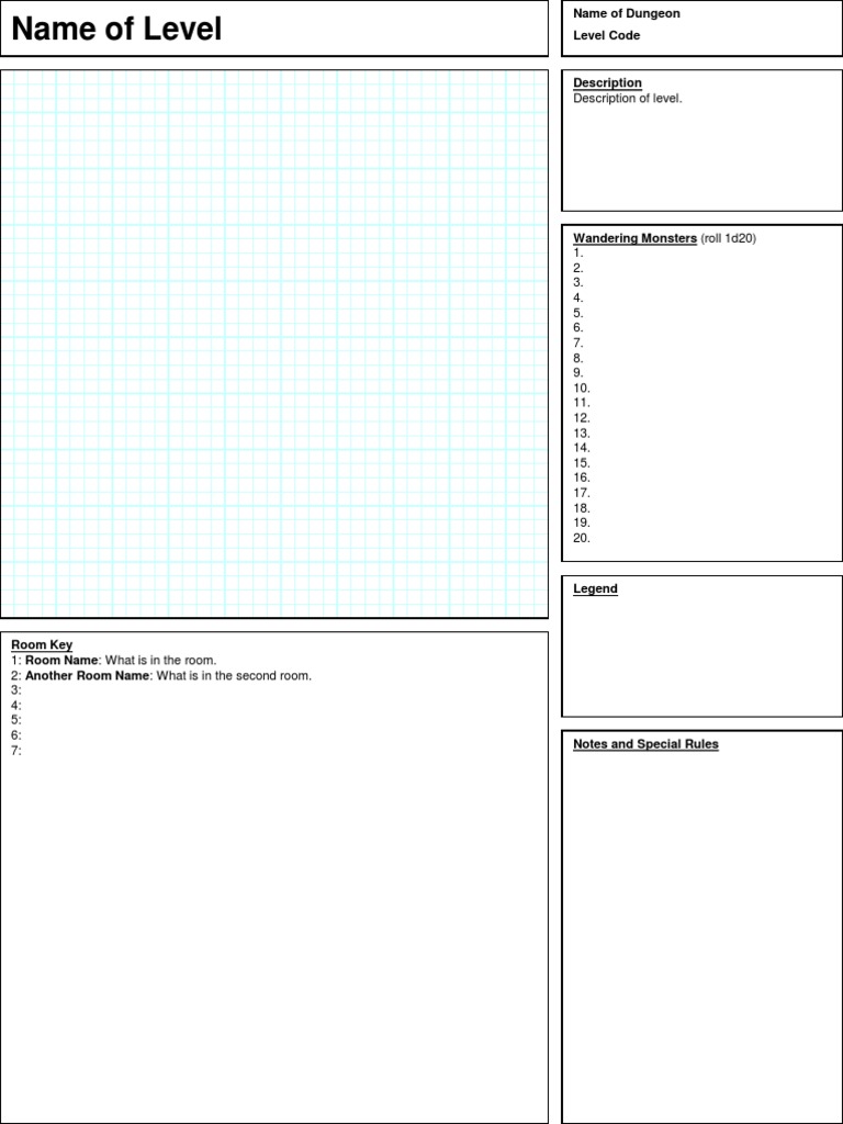One Page Dungeon Template | PDF