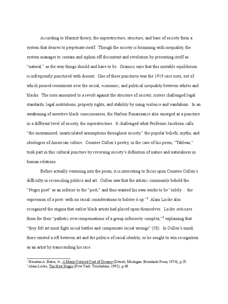 Countee Cullen Analysis | PDF | Harlem Renaissance | Poetry
