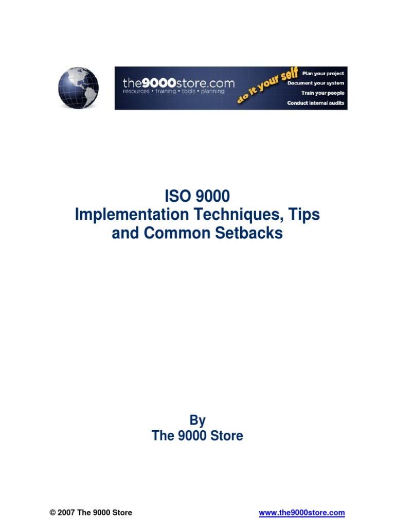 ISO 9000 Implementation Tips & Techniques | PDF | Iso 9000 | Quality ...