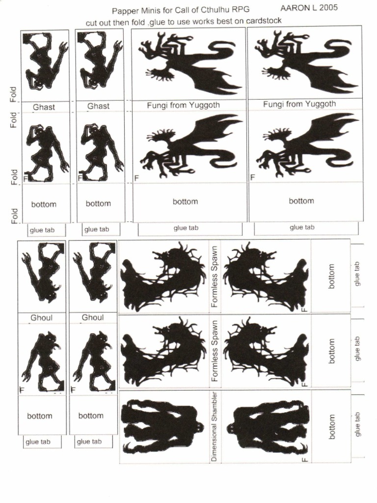Cthulhu Paper Minis 1 - 5 | PDF