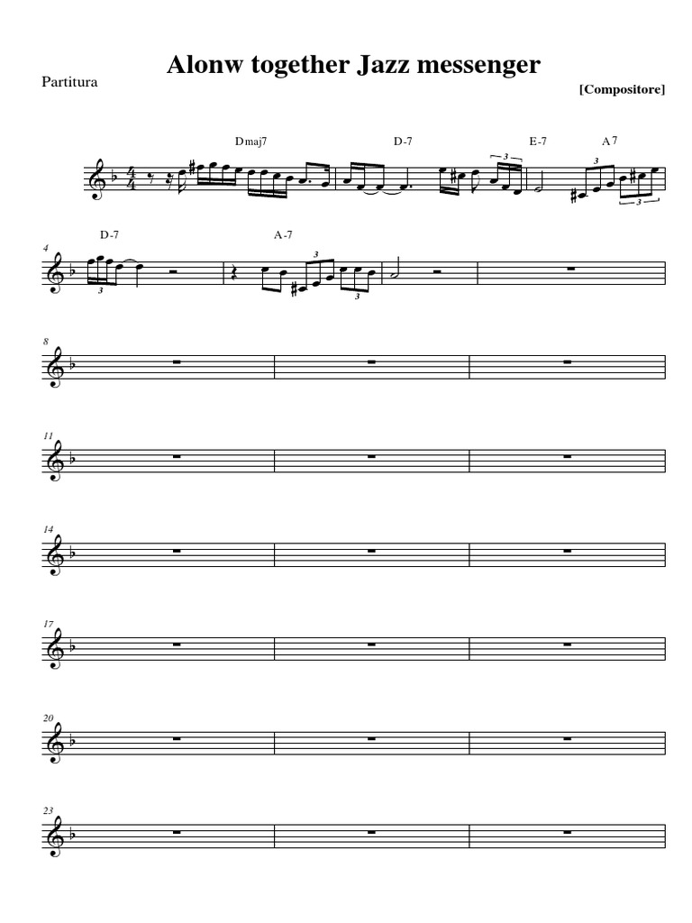 Alone Together Jazz Messenger - Mus | PDF