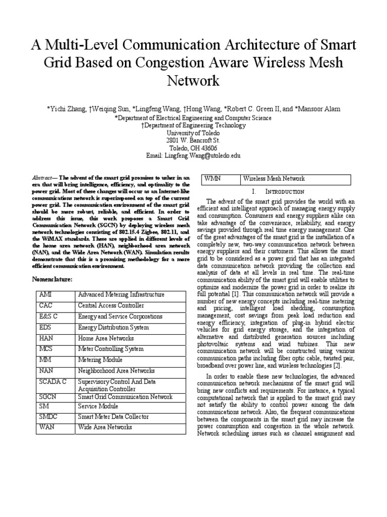 A Multi-Level Communication Architecture of Smart Grid Based On ...