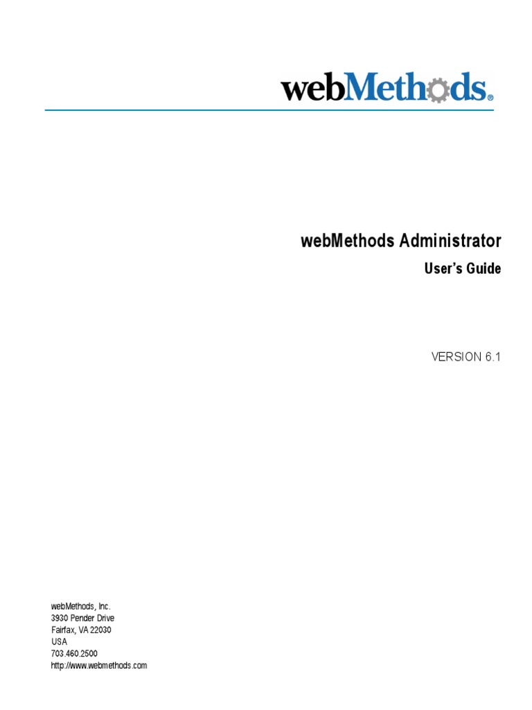 Webmethods Administrator: User'S Guide | PDF | Password | Hypertext Transfer Protocol