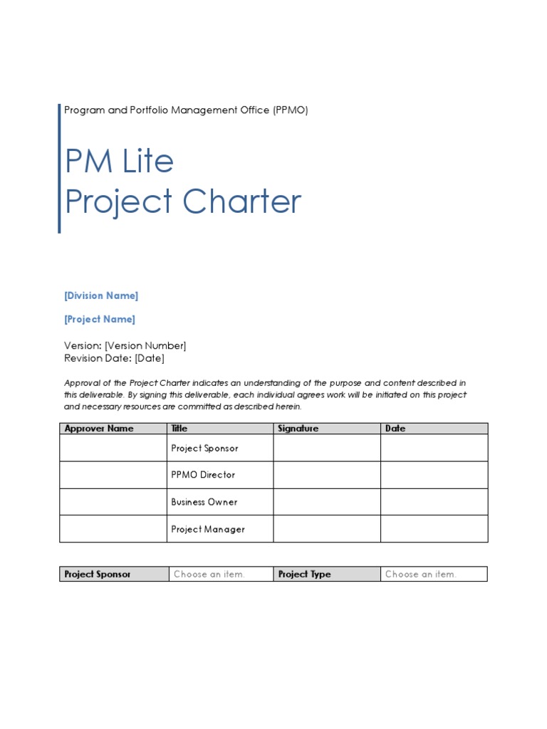 I+a Project Charter Template | PDF | Product Development | Business