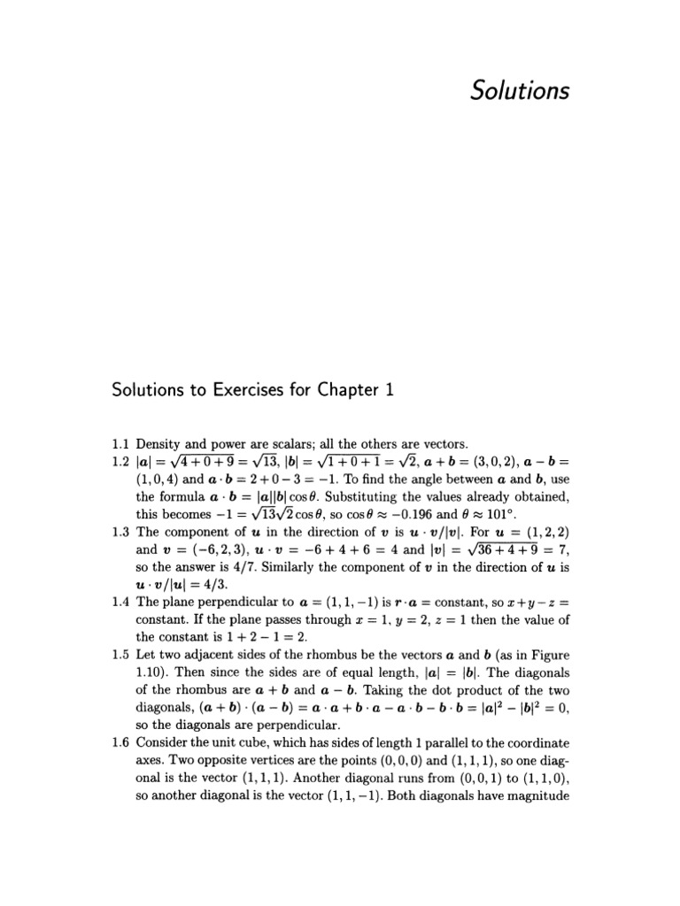 Vector Calculus Exercises Solutions | PDF | Flux | Divergence