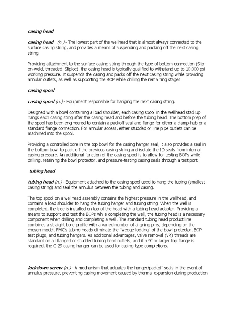 Casing Head Casing Head | PDF | Casing (Borehole) | Mechanical Engineering