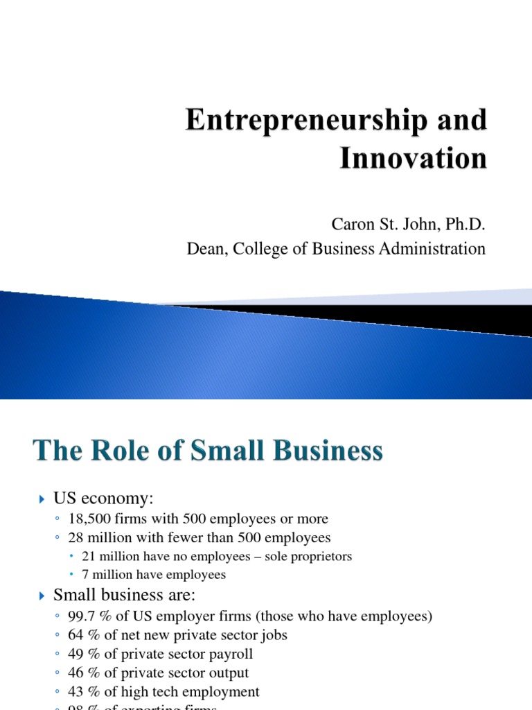 Entrepreneurship and Innovation | PDF | Small Business | Entrepreneurship