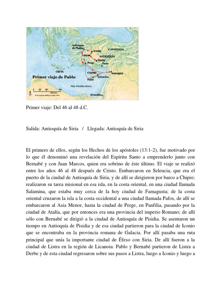 Los 4 Viajes Misioneros Del Apostol Pablo Ilustrados | PDF | Bernabé ...