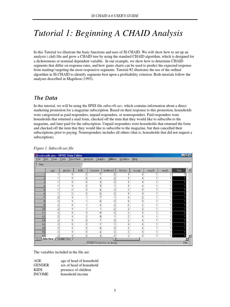 SI-CHAID 4.0 Analysis Tutorial Guide | PDF | Superuser | Spss