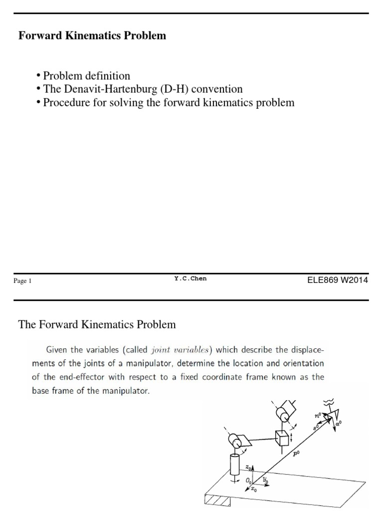 Problem Definition The Denavit-Hartenburg (D-H) Convention Procedure ...