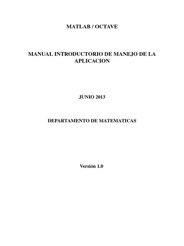 Octave Tutorial | PDF | Vector Euclidiano | Matriz (Matemáticas)