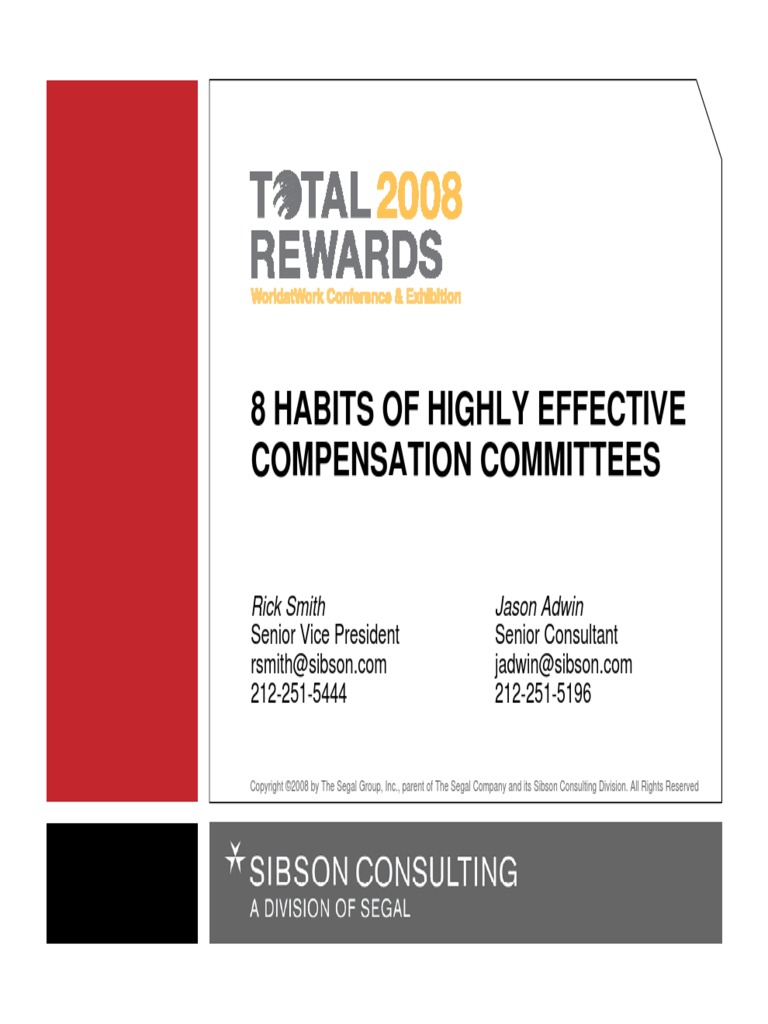 8 Habits of Highly Effective Compensation Committees: Rick Smith Jason ...