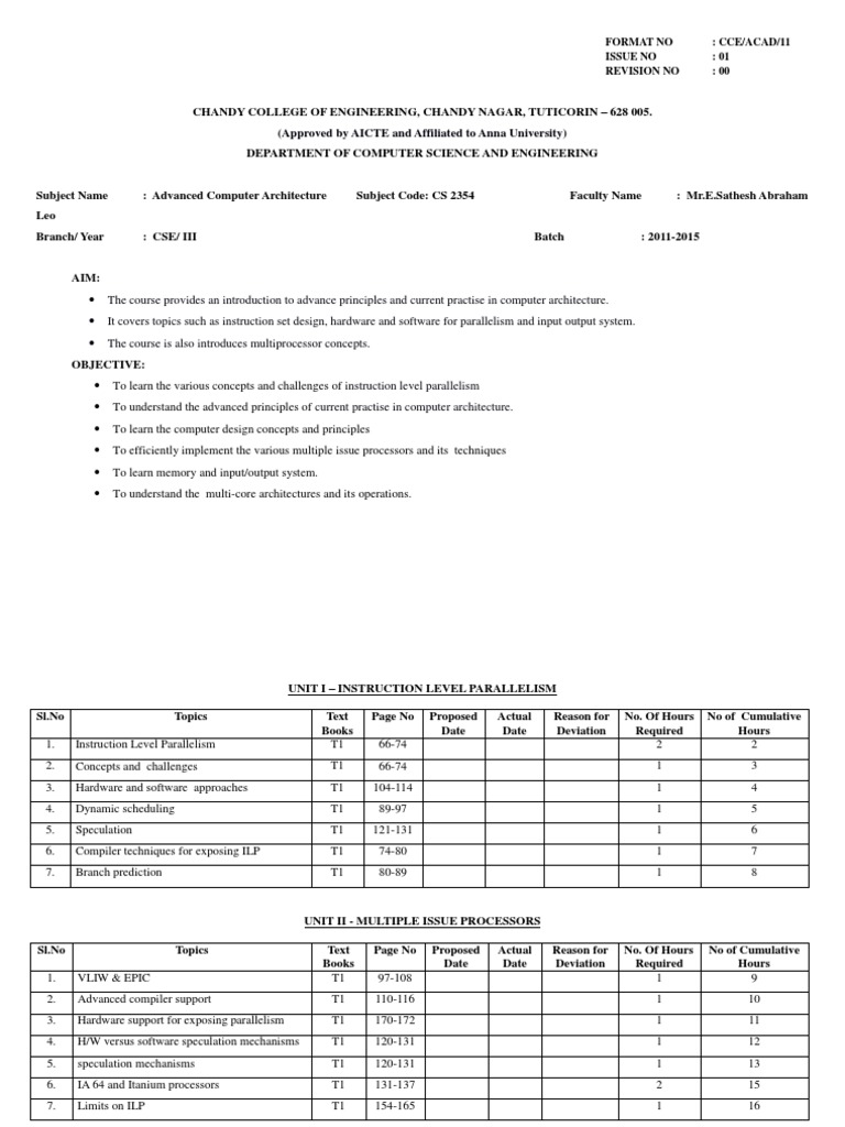 CS2354 (Aca) | PDF | Parallel Computing | Multi Core Processor