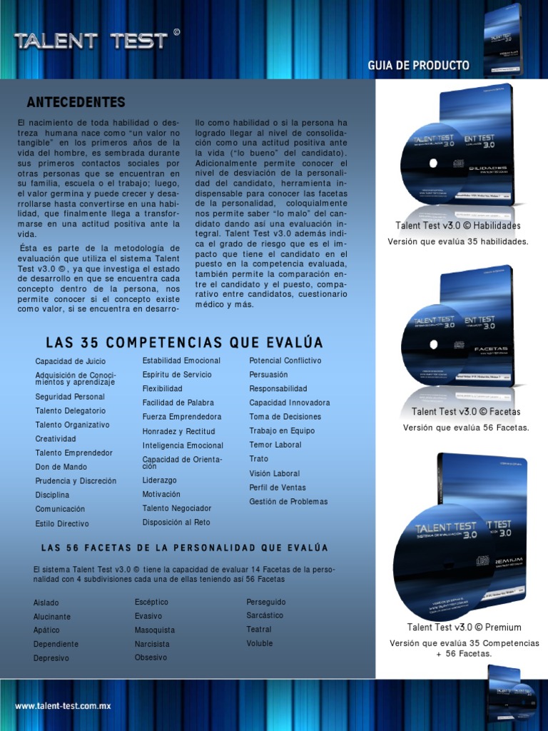 Talent Test Guia Del Producto | PDF | Inteligencia emocional | Toma de ...
