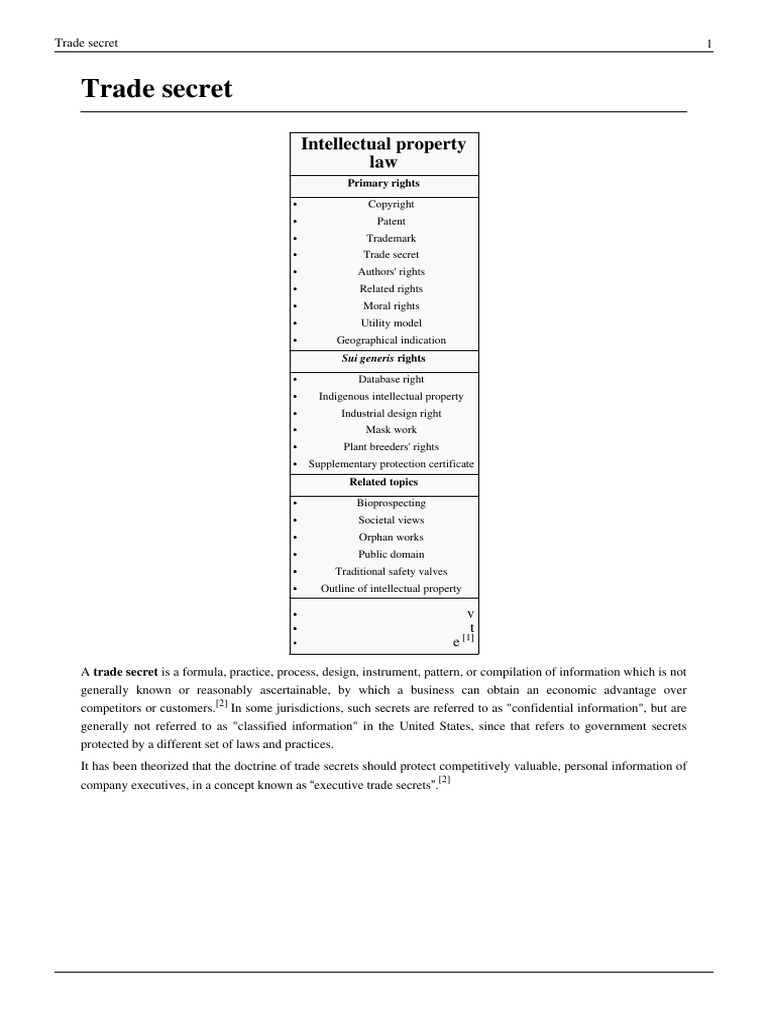 Trade Secret | PDF | Trade Secret | Trademark