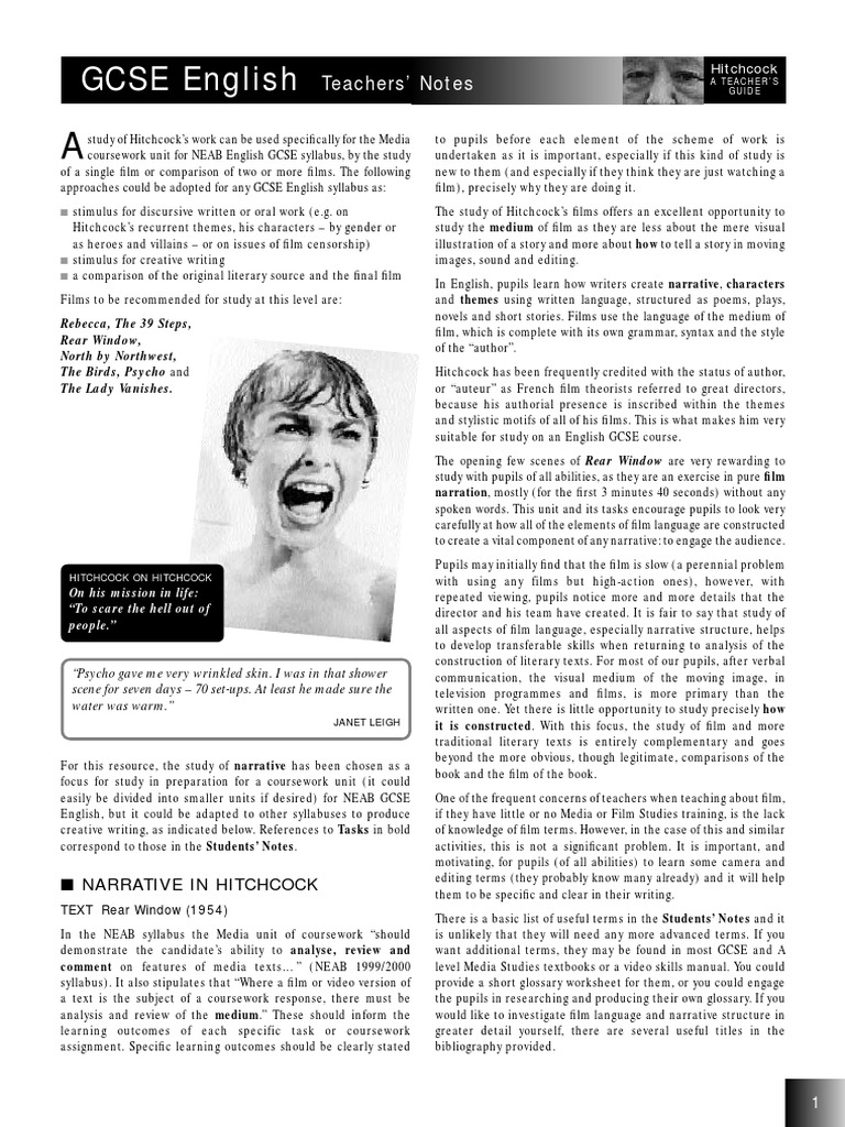 Bfi Edu Resources Hitchcock Teachers Guide | PDF | Alfred Hitchcock ...