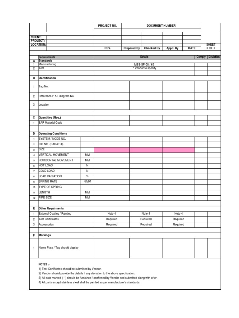 Sample Spring Data Sheet1 | PDF