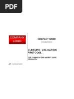 Cleaning Validation Protocol-Example | PDF | Verification And ...
